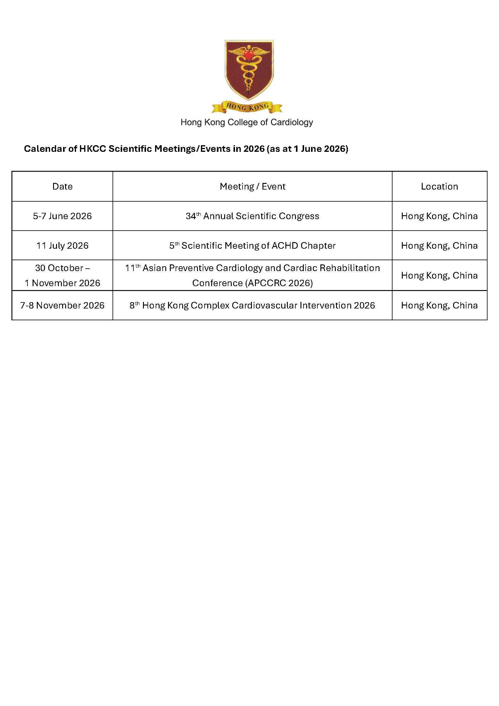 Hong Kong College of Cardiology